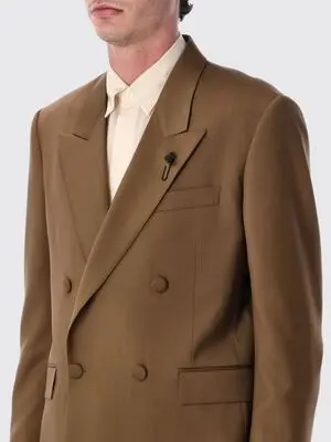 LARDINI Double-breasted Blazer In Pure Virgin Wool With Peak Lapels