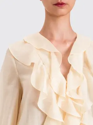 TWINSET Organza Shirt With Ruffle Detail