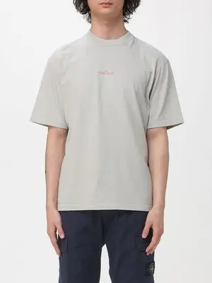 Stone Island Cotton Crew Neck T-shirt With Print - Grey