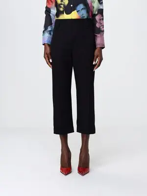Versace Viscose Cropped Fit Trousers - Black