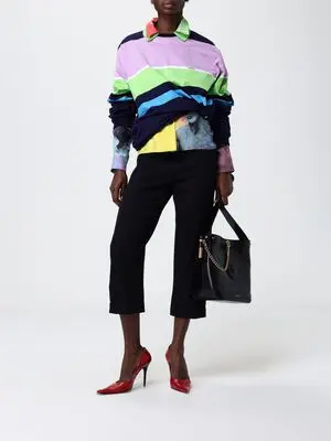 Versace Viscose Cropped Fit Trousers