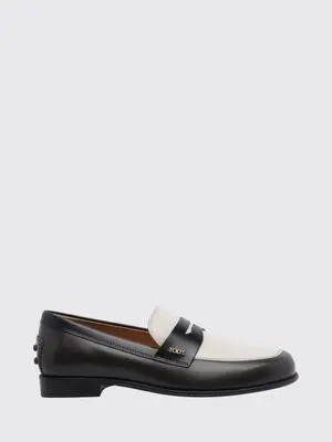 TOD'S Brushed Leather Loafers With Strap And Metal Logo - Black 1