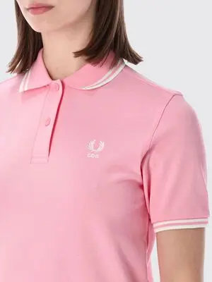 Fred Perry Comme Des Garçons Shirt X Embroidered-logo Cotton Piqué Polo Shirt - Pink