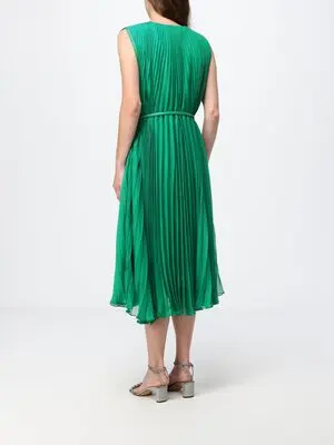 Max Mara Pleated Midi Dress With Belt