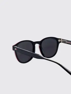 Tommy Hilfiger Rounded Acetate Sunglasses With Contrasting Logo