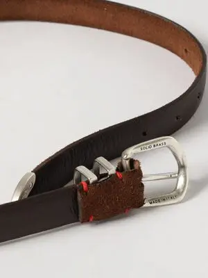 Eleventy Adjustable Suede Cowhide Leather Belt