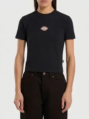 Dickies Cropped Cotton T-shirt With Printed Logo - Black