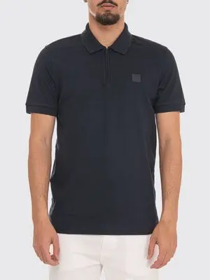 BOSS Cotton Polo Shirt With Logo - Blue