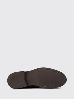 DOUCAL'S Hammered Leather Brogue Derby - Cocoa