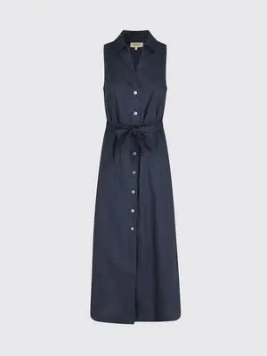 Woolrich Sleeveless Collared Maxi Dress - Blue