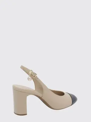 Michael Kors Piper Leather Slingback Pumps With Mk Monogram And Block Heel
