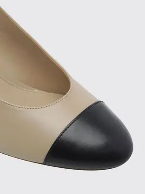 Michael Kors Piper Leather Slingback Pumps With Mk Monogram And Block Heel