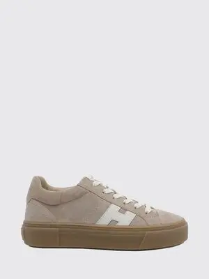Hogan Crosswind Suede Leather Platform Sneakers - Beige