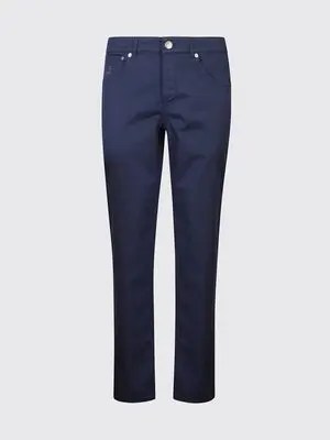 Brunello Cucinelli Cotton Stretch Slim Fit Trousers - Blue