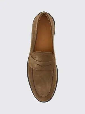 TOD'S Suede Penny Loafers With T Timeless Logo - Walnut