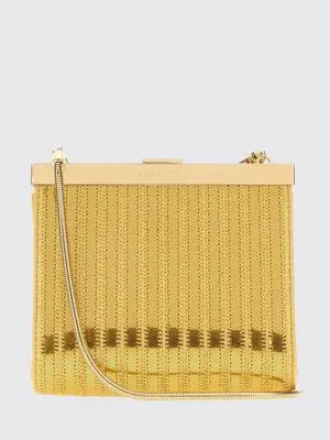 Alberta Ferretti Abstract Pattern Viscose Mini Handbag With Chain Strap