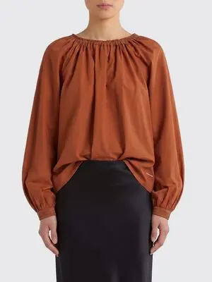 Marni Cotton Long-sleeved Blouse With Crew Neck - Orange