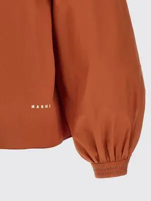 Marni Cotton Long-sleeved Blouse With Crew Neck