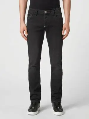 Philipp Plein Five-pocket Skinny Fit Stretch Jeans - Black