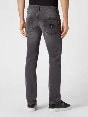 Philipp Plein Five-pocket Skinny Fit Stretch Jeans - Grey