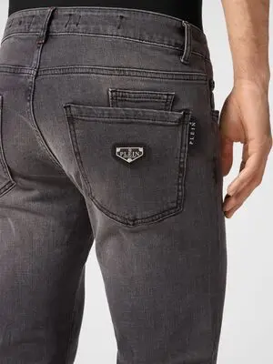 Philipp Plein Five-pocket Skinny Fit Stretch Jeans - Grey