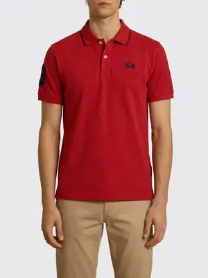 LA MARTINA Cotton Polo Shirt With Logo - Red