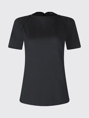 Jacquemus Clavela Slim Fit Cotton T-shirt With Straight Neckline - Black