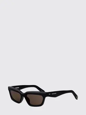 Jacquemus Le Salon Rectangular Acetate Sunglasses With Amber Lenses - Black