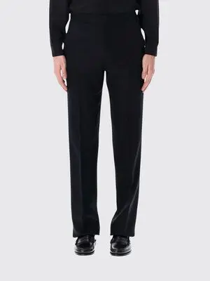 LARDINI Slim Fit Tailored Pants In Viscose And Silk Blend - Black