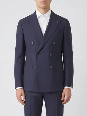 Tagliatore Double Breasted Virgin Wool Blazer - Blue