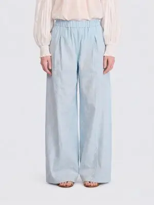 SEMICOUTURE Jhonny Embroidered Cotton Palazzo Trousers - Pink