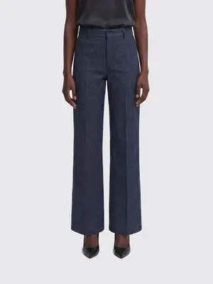 Max Mara Cotton Straight Trousers - Blue