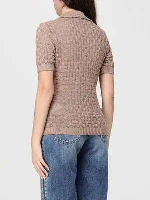 Elisabetta Franchi Viscose And Linen Knit Polo Shirt