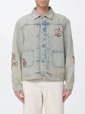 Drole De Monsieur Embroidered Denim Jacket - Dust