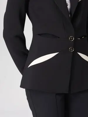 Elisabetta Franchi Tailored Blazer With Contrasting Insets - Black