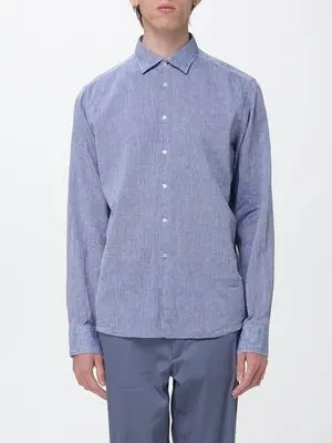 MANUEL RITZ Classic Cotton Blend Shirt With French Collar And Long Sleeves - Navy