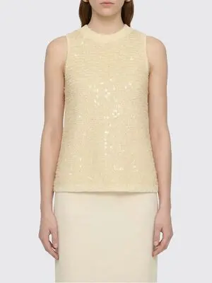 SEMICOUTURE Sleeveless Sequined Tweed Knit Top