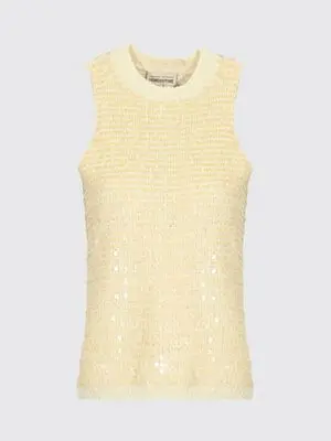 SEMICOUTURE Sleeveless Sequined Tweed Knit Top