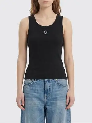 Kenzo Cotton Top With Logo - Black