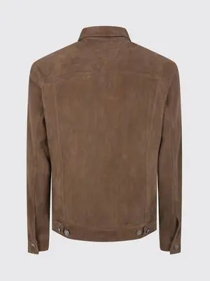 GIORGIO BRATO Lambskin Leather Shirt Jacket - Brown