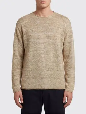 ROBERTO COLLINA Cotton And Linen Crew Neck Sweater - Beige