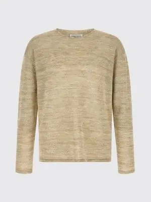 ROBERTO COLLINA Cotton And Linen Crew Neck Sweater - Beige