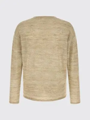 ROBERTO COLLINA Cotton And Linen Crew Neck Sweater - Beige