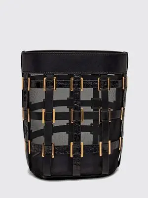 Elisabetta Franchi Mesh Bucket Bag With Embroidery