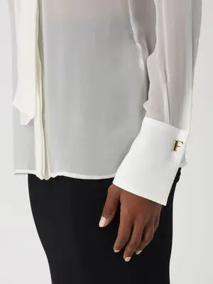 Elisabetta Franchi Shirt With Tie Detail - White