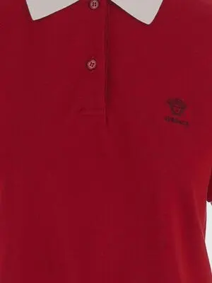 Versace Medusa Logo Cotton Polo Shirt - Red