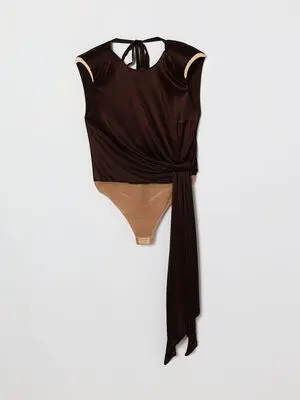 Elisabetta Franchi Sleeveless Draped Evening Top - Dark