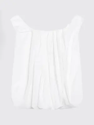 Jacquemus Draped Sleeveless Polyester Top With Round Neck