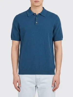 ROBERTO COLLINA Cotton Blend Polo Shirt - Blue