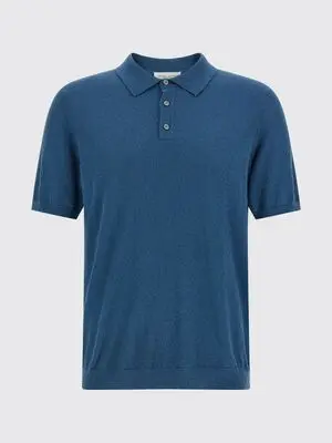 ROBERTO COLLINA Cotton Blend Polo Shirt - Blue